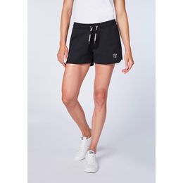 Bermudas Chiemsee "NADI", Damen, Gr. XL, N-Gr, schwarz (schwarz beauty), Sweatware, Obermaterial: 60% Baumwolle, 40% Polyester, unifarben, Hosen Bermudas