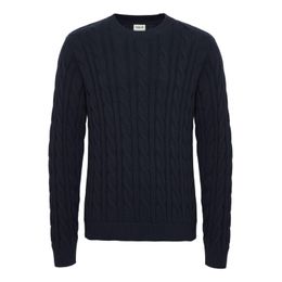 !Solid Strickfleece-Pullover SOLID "Strickpullover SDGibril", Herren, Gr. L, blau (insignia blau), Obermaterial: 100% Baumwolle CO., Pullover Strickfleece-Pullover