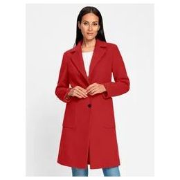 Wollmantel Heine, Damen, Gr. 44, rot, 80% Wolle, 20% Polyamid, unifarben, unifarben mit Farbeinsatz, unifarben mit Farbeins&auml;tzen, M&auml;ntel