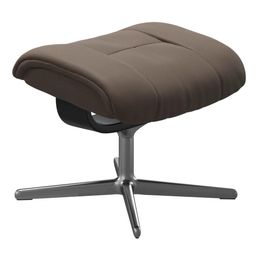 Fu&szlig;hocker stressless "Mayfair", braun (mole batick), B:55cm H:41cm T:39cm, Leder BATICK: BATICK ist ein leicht korrigiertes, durchgef&auml;rbtes und genarbtes M&ouml;belleder, bei dem die meisten Unebenheiten und Spuren in der Regel entfernt wurden., Hocker, Fu&szlig;hocker, mit Cross Base, Gr&ouml;&szlig;e S, M & L, Holzakzent Schwarz