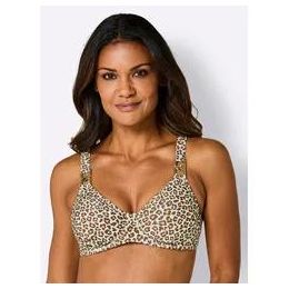B&uuml;gel-Bikini-Top feel good, Damen, Gr. 42, Cup B, beige (champagner, schoko, bedruckt), Elasthan, Polyamid, Bikini-Oberteile