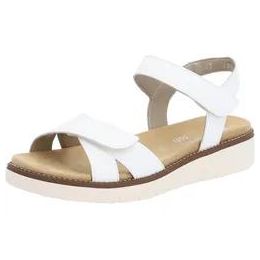 Riemchensandale Remonte, Damen, Gr. 38, wei&szlig;, Leder, unifarben, Schuhe Riemchensandale, Plateau, Sommerschuh, Sandalette mit Lite ́n Soft Ausstattung