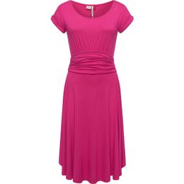 Sommerkleid Ragwear "Sommerkleid Yvone Solid", Damen, Gr. XL, N-Gr, pink (magenta), Obermaterial: 95% Viskose CV. 5% Elasthan EL., Kleider Sommerkleid