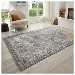 Teppich Hanse Home "Orken", grau (grau,creme), B:120cm H:8mm L:170cm, Polypropylen (PP), Teppiche, Teppich, Kurzflor, L&auml;ufer, Orient, Vintage, Wohnzimmer, Schlafzimmer, Esszimmer
