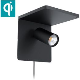 Eglo Wandleuchte "CIGLIE", schwarz, 1, H: 18cm, 1 Stk., Leuchten, QI-charger, Wandleuchte