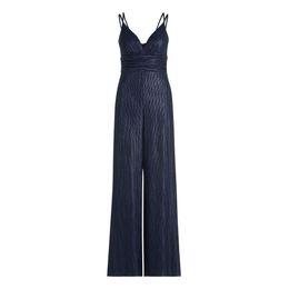 Jumpsuit Vera Mont "Jumpsuit mit Glanzeffekt", Damen, Gr. 34, EURO, blau (dunkelblau, dunkelblau), Obermaterial: 95% Polyester PES. 5% Elasthan EL., Overalls Jumpsuit