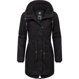 Winterjacke Ragwear "Winterjacke YM-Canny", Damen, Gr. 3XL, schwarz (schwarz22), Obermaterial: 65% Polyester PES. 35% Baumwolle CO. Obermaterial: Futter: 100% Polyester PES. 100% Polyester PES., Jacken Winterjacke