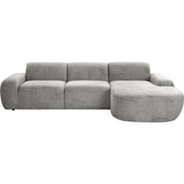 Ecksofa Alina "Ecksofa Aela", silbergrau tbg 69, B:302cm H:75cm T:169cm, Teddyfleece TBG (100% Polyester), Sofas, Ecksofa, 302 cm breit, mit motorischer Vorziehbank