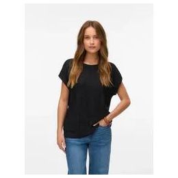 V&eacute;ro Moda T-Shirt VERO MODA "VMMAYA AVA SS TOP JRS VO", Damen, Gr. M, schwarz, Jersey, Obermaterial: 95% Polyester, 5% Elasthan, unifarben, regular fit normal, Rundhals, Shirts T-Shirt, Materialmix, regular fit