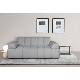 2-Sitzer Home Affaire "LYOTH Design-Sofa, moderne Steppung, Breite 180 cm", silber, B:180cm H:71cm T:93cm, 100% Polyester, Sofas, 2-Sitzer, mit Wellenunterfederung, gem&uuml;tlich und modern, komfortables Sitzgef&uuml;hl