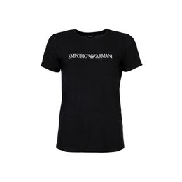 T-Shirt Emporio Armani "T-Shirt EVERYDAY COTTON 1er Pack", Damen, Gr. S, schwarz (schwarz2), Obermaterial: 95% Baumwolle CO. 5% Elasthan EL., Shirts T-Shirt