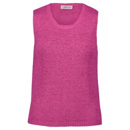 Kurzarmpullover Cartoon "Strick-Top mit Rundhalsausschnitt", Damen, Gr. 44, pink (magenta haze), Obermaterial: 65% Polyacryl PAN. 35% Polyamid PA., Pullover Kurzarmpullover