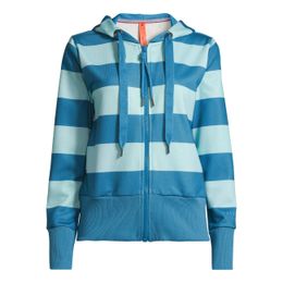 Sweatshirt SALZHAUT "Sweatshirt RECKSCHETER", Damen, Gr. XL, blau (fjord, aqua), Obermaterial: 65% Polyester PES. 35% Baumwolle CO., Sweatshirts Sweatshirt