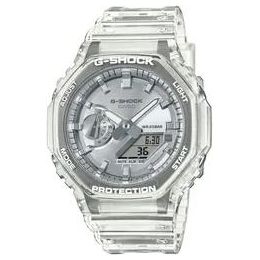Chronograph Casio G-SHOCK, transparent (transparent, silberfarben), Armbanduhren, Damen, Chronograph, Quarzuhr,Armbanduhr,Herrenuhr, digital,bis 20bar wasserd. Resinarmband