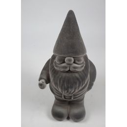 Weihnachtsfigur AM Design "Santa mit samtweichem Flock", grau, B:17cm H:55cm T:12cm, Kunststoff, Dekofiguren, Weihnachtsfigur, aus Kunststoff, H&ouml;he 55 cm, in verschiedenen Farben