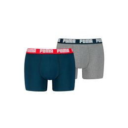 Boxershorts Puma "Boxershort 2er Pack", Herren, Gr. XL, blau (blau, grau), Obermaterial: 95% Baumwolle CO. 5% Elasthan EL., Unterhosen Boxershorts