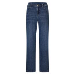 Regular-fit-Jeans GOLDNER "5-Pocket Jeans-Culotte VERA", Damen, Gr. 46, N-Gr, blau (dunkelblau), Obermaterial: 99% Baumwolle CO. 1% Elasthan EL., Jeans Regular-fit-Jeans