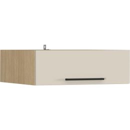 Aufsatzschrank KOCHSTATION "Luna, H&auml;ngeschrank, K&uuml;chenh&auml;ngeschrank, Made in Italy", kaschmirfarben, eiche chopinfarben, B:60cm H:20cm T:60cm, Schr&auml;nke, Aufsatzschrank, B/T/H: 60&times;60&times;20 cm, zus&auml;tzlicher Stauraum &uuml;ber der Arbeitsfl&auml;che