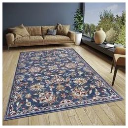 Teppich Hanse Home "Caracci", blau, B:57cm H:8mm L:90cm, Jute, Polyester, Polypropylen (PP), Teppiche, Teppich, L&auml;ufer, Orientalisch, Kurzflor, Wohnzimmer, Schlafzimmer, Esszimmer