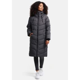Winterjacke Navahoo "Navahoo Schmatzibaer lange Damen Winter Steppjacke N009", Damen, Gr. M, grau (anthrazit), Obermaterial: 100% Polyester PES., Jacken Winterjacke