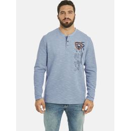 Sweatshirt Jan Vanderstorm "Sweatshirt REGINALD", Herren, Gr. 6XL, blau (hellblau melange), Obermaterial: 100% Baumwolle CO., Shirts Sweatshirt