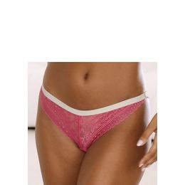 String Vivance "Viola", Damen, Gr. 36/38, pink (pink, ros&eacute;), Microtouch, Obermaterial: 86% Polyamid, 14% Elasthan, figurbetont, Unterhosen String, aus Spitze, mit anteilig recyceltem Polyamid