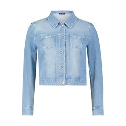 Jeansblazer Betty Barclay "Jeansjacke langarm", Damen, Gr. 46, blau (light blau denim), Obermaterial: 99% Baumwolle CO. 1% Elasthan EL., Blazer Jeansblazer