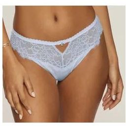 String Lascana "Alana", Damen, Gr. 32/34, blau (hellblau), Obermaterial: 56% Polyamid, 32% Seide, 12% Elasthan, Unterhosen String, mit hohem Seidenanteil und edler Spitze