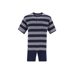 Schlafanzug Hajo "Pyjama", Herren, Gr. S, blau, Obermaterial: 60% Baumwolle CO. 40% Polyester PES., Homewear-Sets Schlafanzug