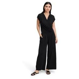 Overall Vera Mont "Damen in 7/8 L&auml;nge", Damen, Gr. 46, Normalgr&ouml;&szlig;en, schwarz, Obermaterial: 95% Polyester, 5% Elasthan, figurumspielend, V-Ausschnitt, Overalls Overall, Muster