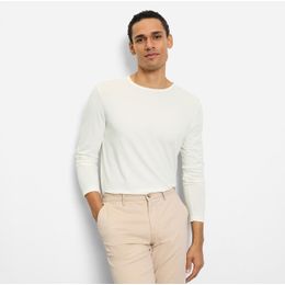 Longsleeve OLYMP, Herren, Gr. XL, sanftes wei&szlig;, Single Jersey, Obermaterial: 60% Baumwolle, 40% Modal, regular fit, Rundhals, Shirts Longsleeve, Single Jersey, unifarben, regular fit, Rundhals, casual