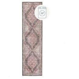 Teppich FLAIR RUGS "Briony", rosa, B:60cm H:4mm L:230cm, Polypropylen, Teppiche, Teppich, Waschbarer Traditioneller Teppich