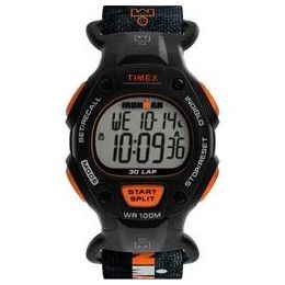 Chronograph Timex "IRONMAN MODERN VINTAGE", schwarz (schwarz, orange), Armbanduhren, Herren, Chronograph, Quarzuhr, Armbanduhr,Herrenuhr,digital,Textilarmband,Stoppfunktion,Tag