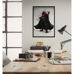 Wandbild Komar "Star Wars Vision Samurai Dark Lord", schwarz (farbe bild(er): rot,schwarz), Disney, 1 Stk., Vlies, Bilder, Wandbild, 30 x 40 cm (Breite x H&ouml;he) - Kinderzimmer, Dekoration