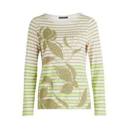3/4-Arm-Shirt Betty Barclay "Ringelshirt mit U-Boot-Ausschnitt", Damen, Gr. 36, gr&uuml;n (khaki, gr&uuml;n), Obermaterial: 95% Viskose CV. 5% Elasthan EL., Shirts 3/4-Arm-Shirt