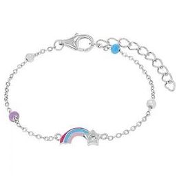 Armband Prinzessin Lillifee "Sternschnuppe-Motiv", silber (silberfarben, rosa, pink, t&uuml;rkis, lila, kristallwei&szlig;, kristallwei&szlig;), Armb&auml;nder, M&auml;dchen, 15cm, Silber 925 (Sterlingsilber), Armband, mit Zirkonia (synth.)
