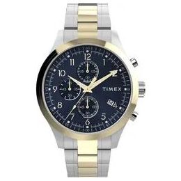 Chronograph Timex "DRESS CHRONO", gold (silbergoldfarben), Armbanduhren, Herren, Chronograph, Quarzuhr, Armbanduhr, Herrenuhr,Edelstahlarmband,Stoppfunktion,Tag