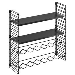 Wandregal Metaltex "Tomado Regal", schwarz, Regale, Wandregal, f&uuml;r 12 Weinflaschen