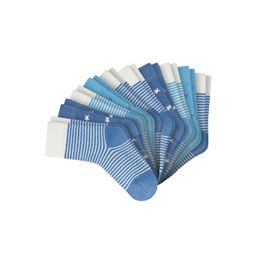 Kurzsocken Schiesser "Socken Legwear Kids 10P 10er Pack", Jungen, Gr. 31-34, blau (hellblau), Obermaterial: 75% Baumwolle CO. 24% Polyamid PA. 1% Elasthan EL., Socken Kurzsocken