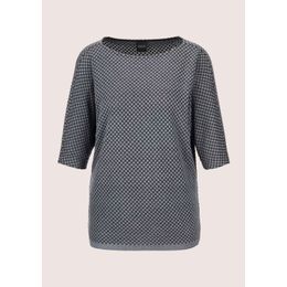 Madeleine Mode 3/4-Arm-Shirt MADELEINE "Shirt Sweatshirt mit Fledermaus-&Auml;rmeln", Damen, Gr. 36, schwarz (schwarz, grau), Obermaterial: 54% Viskose CV. 45% Polyester PES. 1% Elasthan EL., Modern, normal, Shirts 3/4-Arm-Shirt