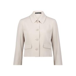 Jackenblazer Betty Barclay "Blazer-Jacke mit 3/4 Arm", Damen, Gr. 42, beige (grau beige), Obermaterial: 96% Polyester PES. 4% Elasthan EL., Blazer Jackenblazer