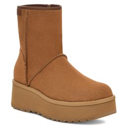 UGG Australia Plateaustiefelette UGG "CITYFUNC MID", Damen, Gr. 9 (40), braun (chestnut), Veloursleder, Schuhe Plateaustiefelette, Plateaustiefel, Winterstiefel mit Innenrei&szlig;verschluss