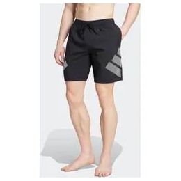 Badeshorts Adidas PERFORMANCE "BIG BARS, 8 ZOLL", Herren, Gr. XXL, N-Gr, schwarz-wei&szlig; (schwarz, wei&szlig;), Obermaterial: 100% Polyester, Badehosen Badeshorts