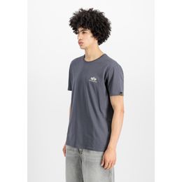 T-Shirt Alpha Industries "Basic T-Shirt SL", Herren, Gr. S, grau (grauschwarz), Obermaterial: 100% Baumwolle, Shirts T-Shirt