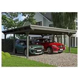Skan Holz Doppelcarport SKANHOLZ "Emsland", grau (dunkelgrau), B/H/T: 223cm x, Carports