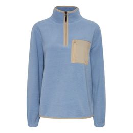 Sweater oxmo "Troyer OXPiala", Damen, Gr. L, blau (infinity), Obermaterial: 100% Polyester PES., Pullover Sweater