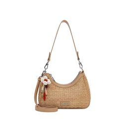 Beuteltasche Tamaris "Beutel TAS Konstantina", Damen, Gr. B/H/T: 26cm x 18cm x 8,5cm 0, beige (sand 420), Polypropylen, Taschen Beuteltasche