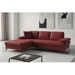 Sit & More Ecksofa SIT & MORE "Morris Jubi, Recamiere, Breite 247 cm", merlot, B:247cm H:83cm T:171cm, Sofas, Ecksofa, mit Armteilfunktion,, wahlweise mit Schlaffunktion