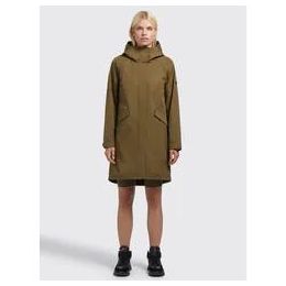 Kurzmantel Khujo "MILEYA", Damen, Gr. XS, gr&uuml;n (oliv), 100% Polyester, unifarben, regular fit ca. Mitte Oberschenkel, Raglan&auml;rmel 2-Knopf-Manschette mit Druckkn&ouml;pfen, M&auml;ntel Kurzmantel