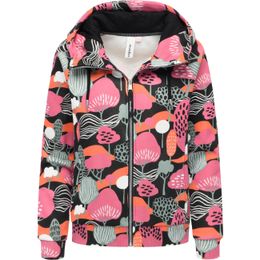 Sweatjacke Ragwear "Sweatjacke Fllawia Print", Damen, Gr. M, schwarz, Obermaterial: 70% Baumwolle CO. 30% Polyester PES., Sweatjacken Sweatjacke